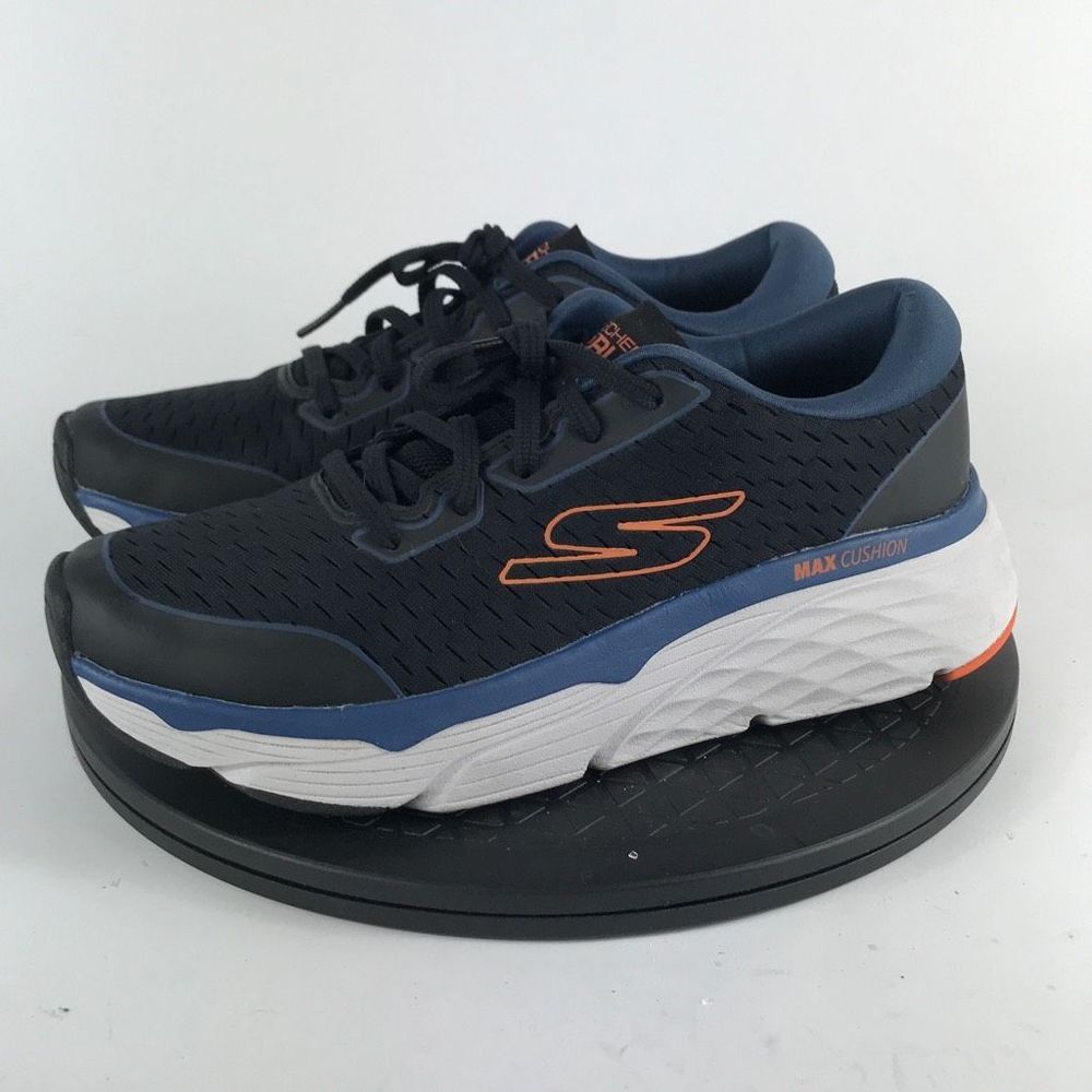Skechers Max Cushioning Elite Black/Blue Running Shoe… - Gem